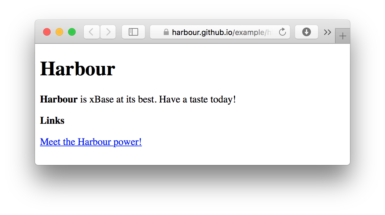 Harbour · Example · html